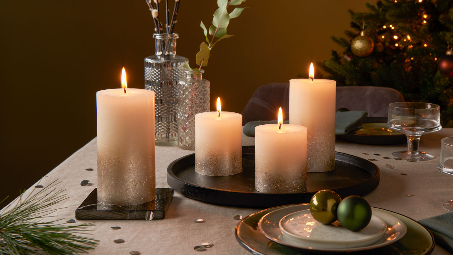 Adventsset Sunset - Eschenrose (4er Set)